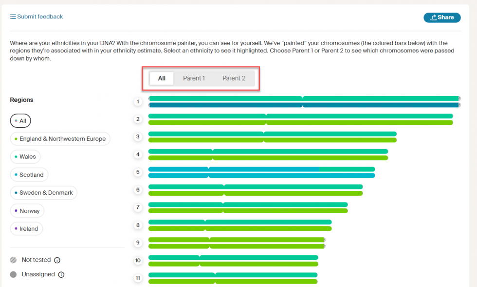AncestryDNA Chromosome Painter | Dig Deeper into DNA Ethnicity - Your ...